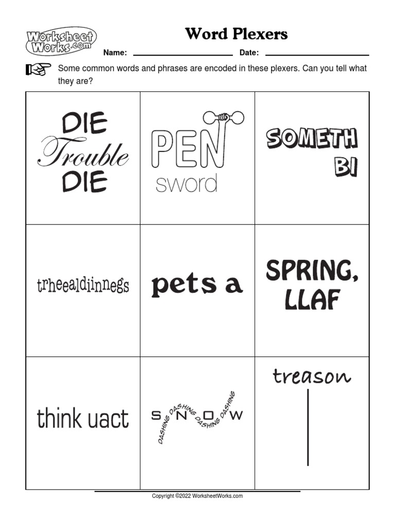 WorksheetWorks Word Plexers 1 | PDF