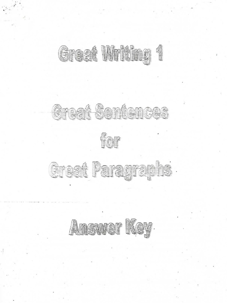 Great Writing 1-Answer Key | PDF