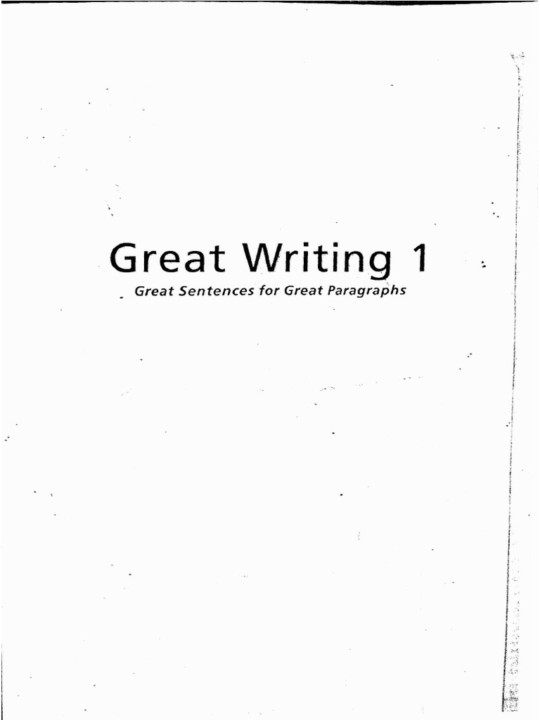 Great Writing 1 Unit 1 | PDF