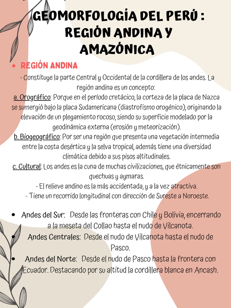 Geomorfología de la Región Andina | PDF | Andes | Perú