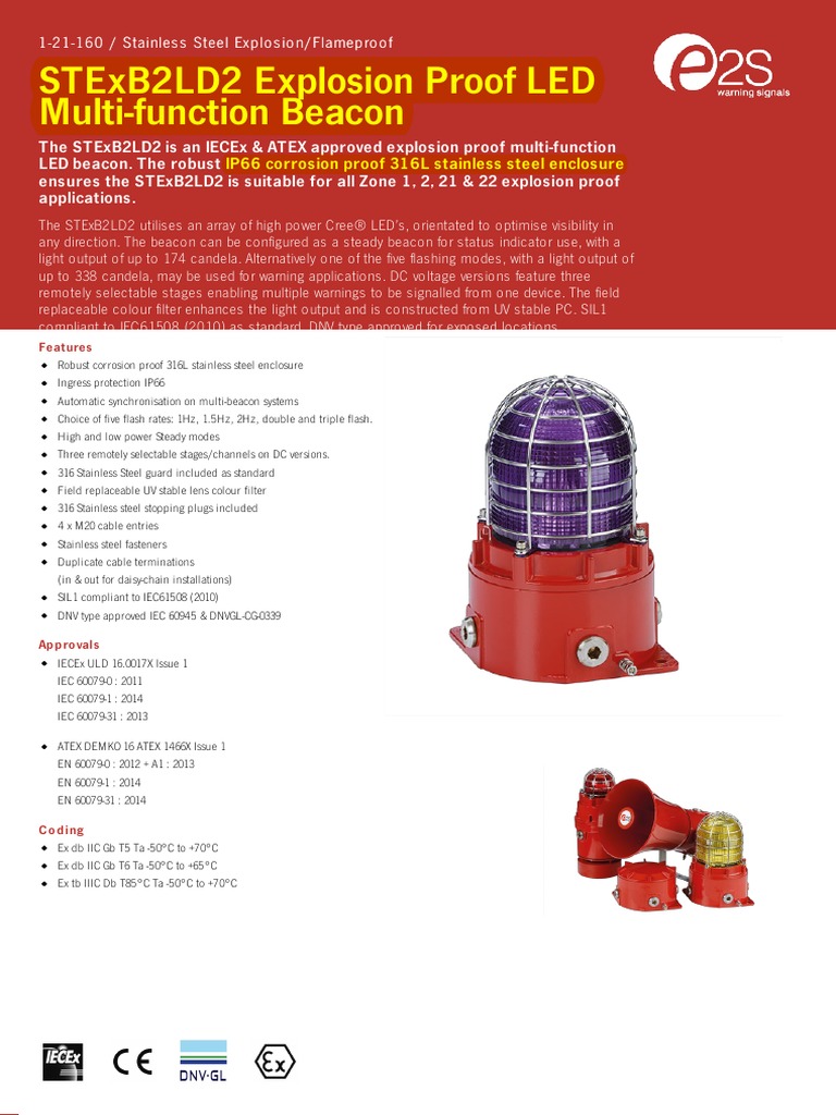 Stexb2Ld2 Explosion Proof Led Multi-Function Beacon | PDF | Electrical ...
