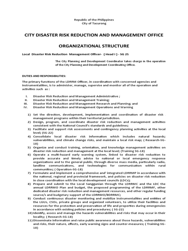 Ldrrmo Organization Structure | PDF | Disaster Risk Reduction ...