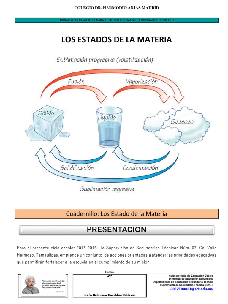 Estados de La Materia | PDF | Gases | Líquidos