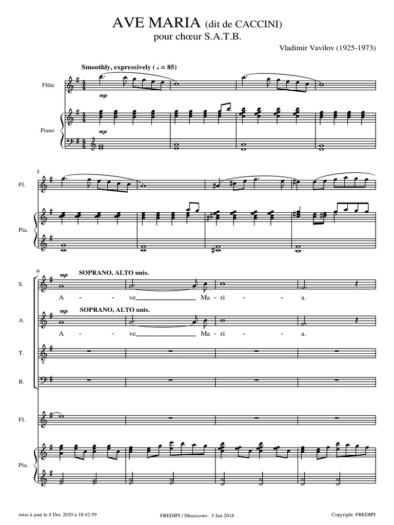 Ave Maria Dit de Caccini de Vladimir Vavilov | PDF | Compositions classiques | Compositions