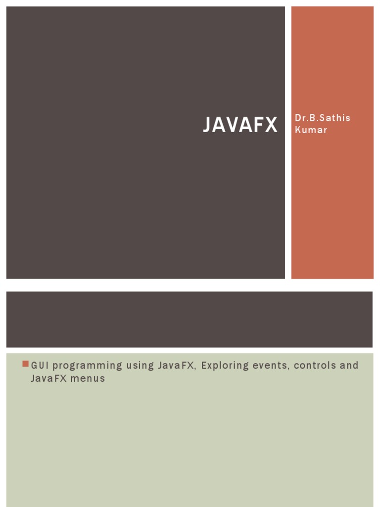 Javafx Drbsathis Kumar Pdf Menu Computing Java Programming Language