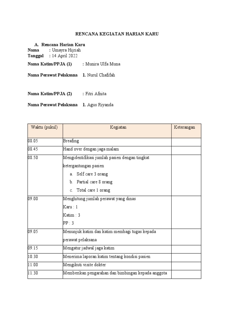 Laporan Kegiatan Karu | PDF
