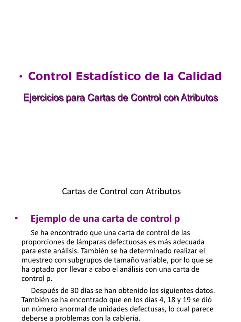 BULLET - Control - Estadistico - de - La - Calidad Ejercicios Cartas de ...