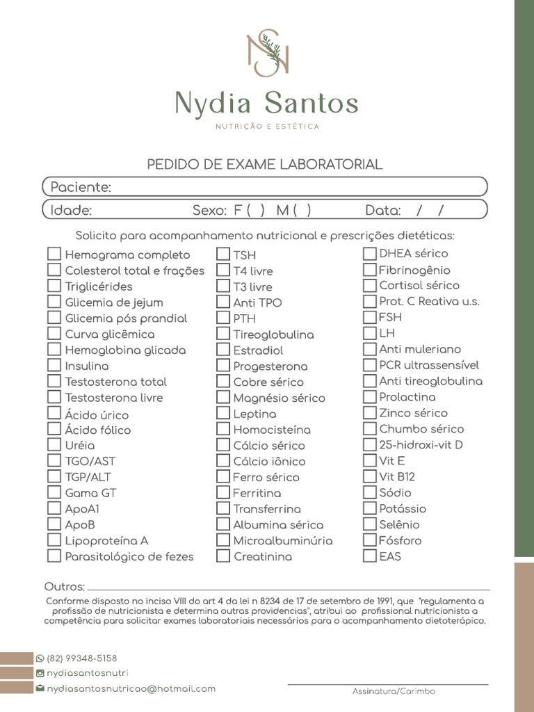 Solicitacao De Exames Pdf