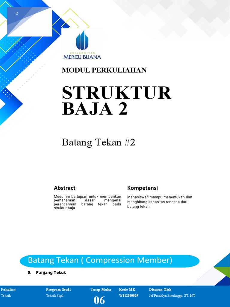 Modul Struktur Baja 2 - (TM6) - 2022 | PDF