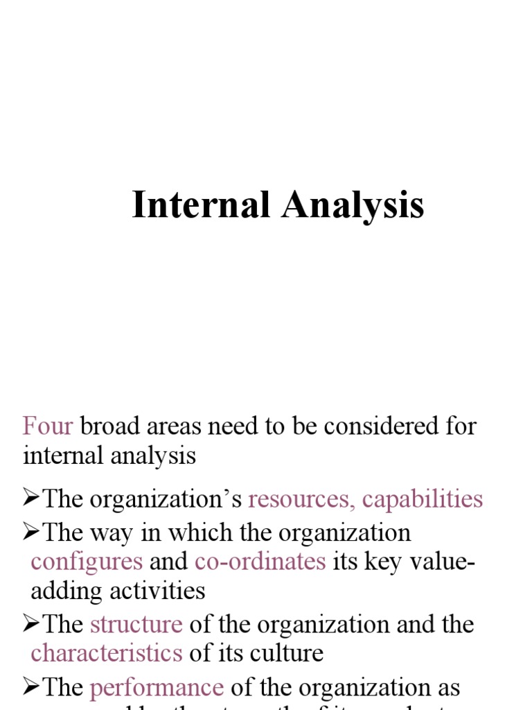 Internal Analysis | PDF | Value Chain | Competence (Human Resources)