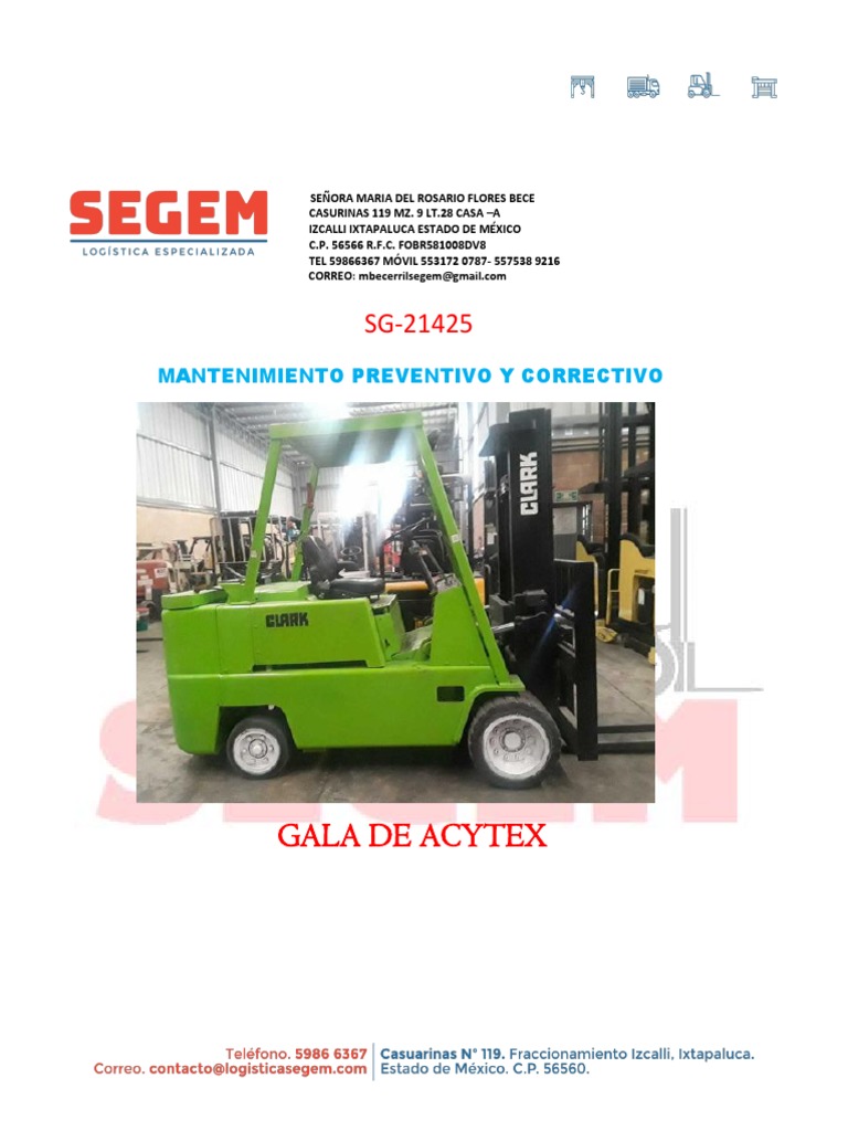 SG-21425 Servicio A MC Clark Acytex 11-2021 | PDF | Máquina elevadora