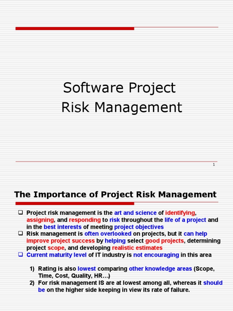 Software Project Risk Management | PDF | Risk | Risk Management