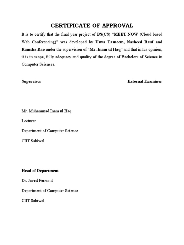 Certificate of Approval | PDF | Computers | Technology & Engineering