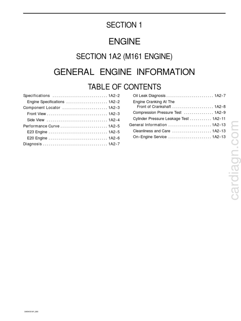 Mercedes Sangyong Section+1A2++M161+Engine PDF | PDF | Internal ...