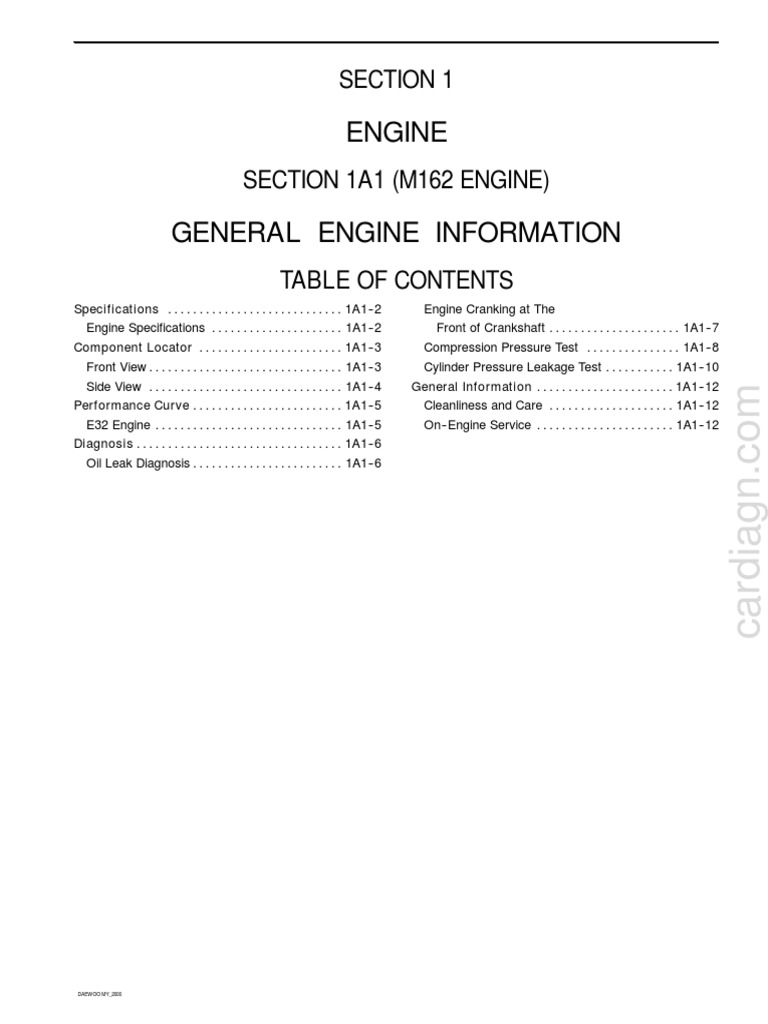 Mercedes Sangyong Section+1A1++M162+Engine PDF | PDF | Internal ...