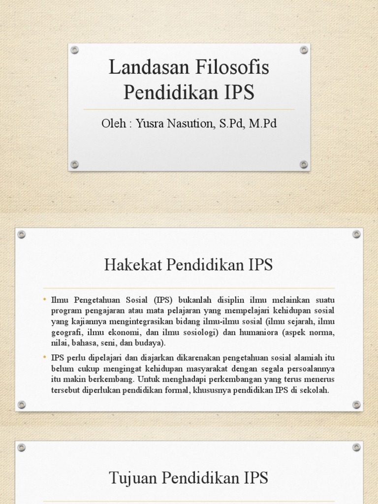 Landasan Filosofis Pendidikan IPS SD | PDF