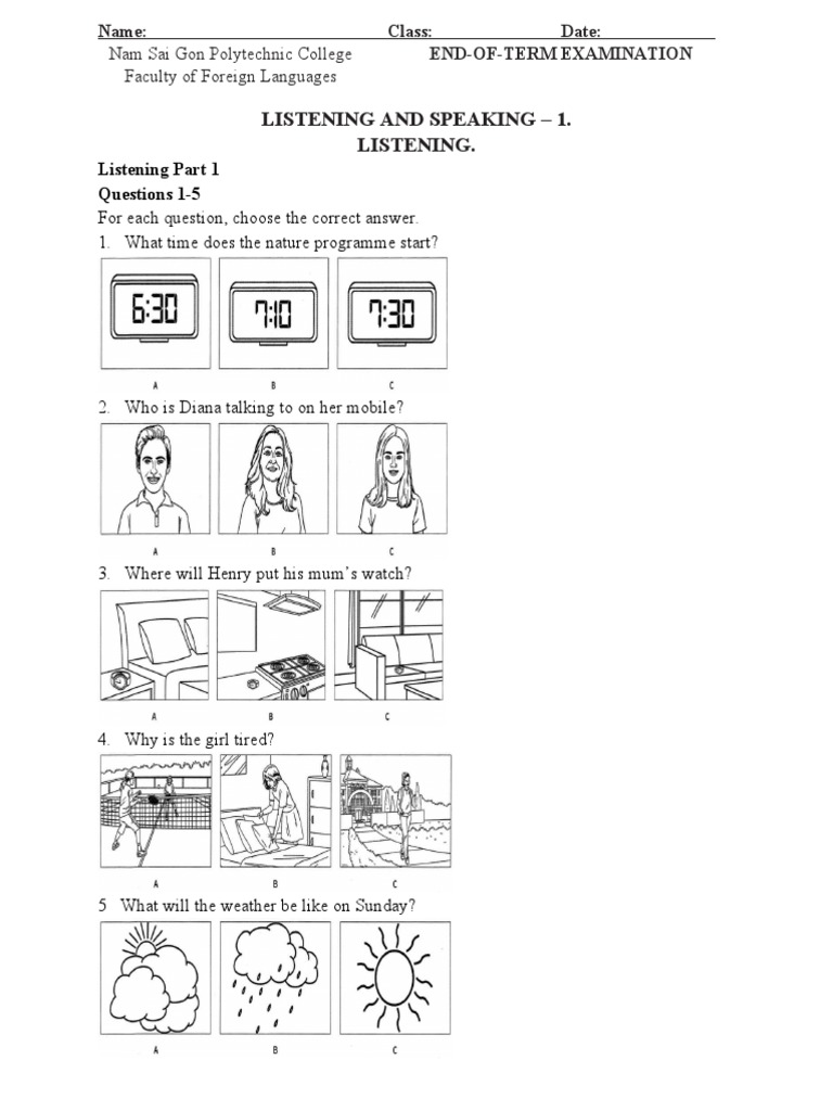 Test Listening 02 Pdf Learning