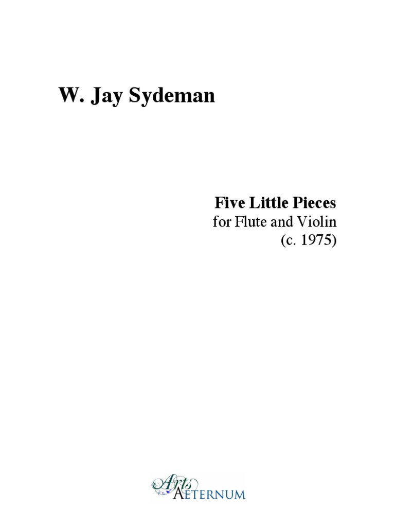 Sydeman.5 Pieces - FL&VLN Copie | PDF | Compositions For Symphony ...