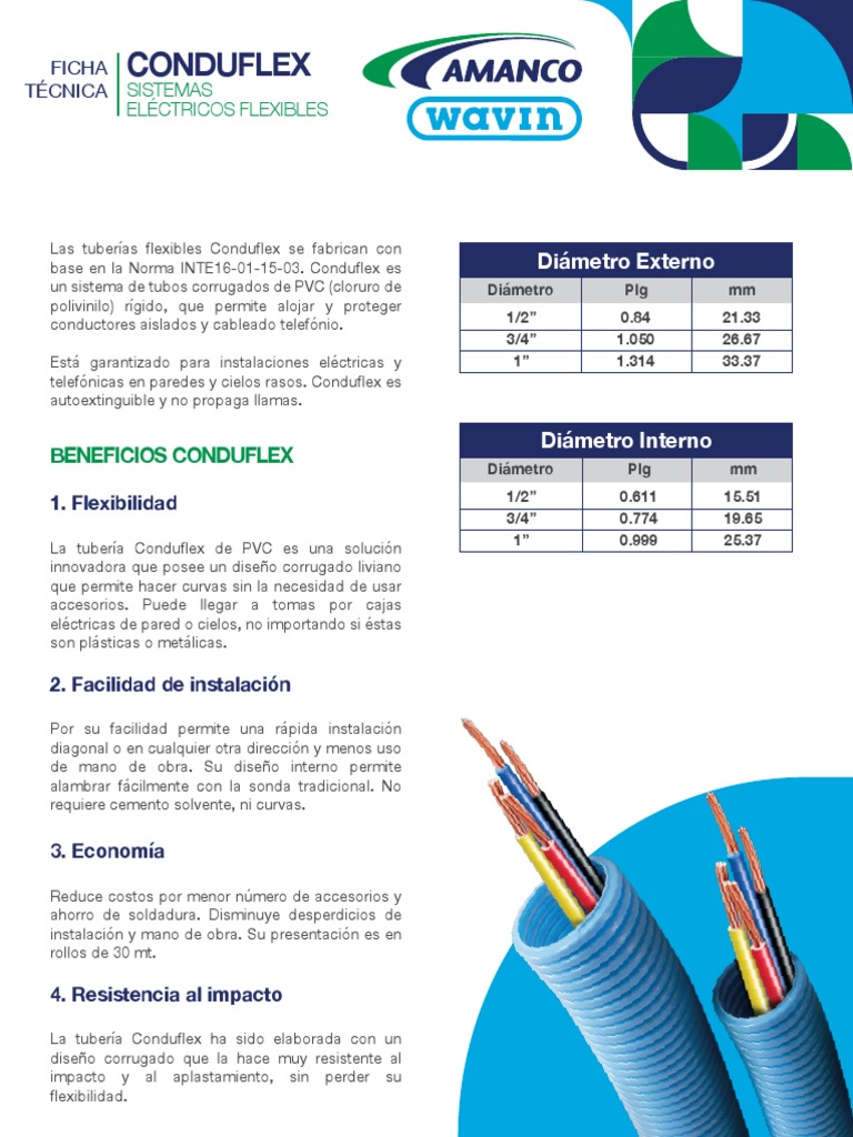 Tuberías Conduflex: Flexibilidad y Resistencia | PDF | Tubería ...
