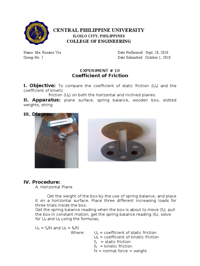 Experiment # 7 | Friction | Force