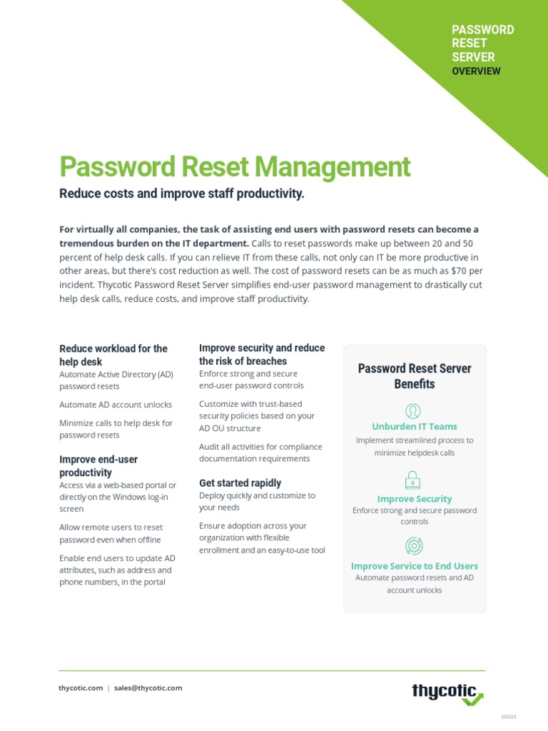 Password Reset Server Overview | PDF | Password | Security