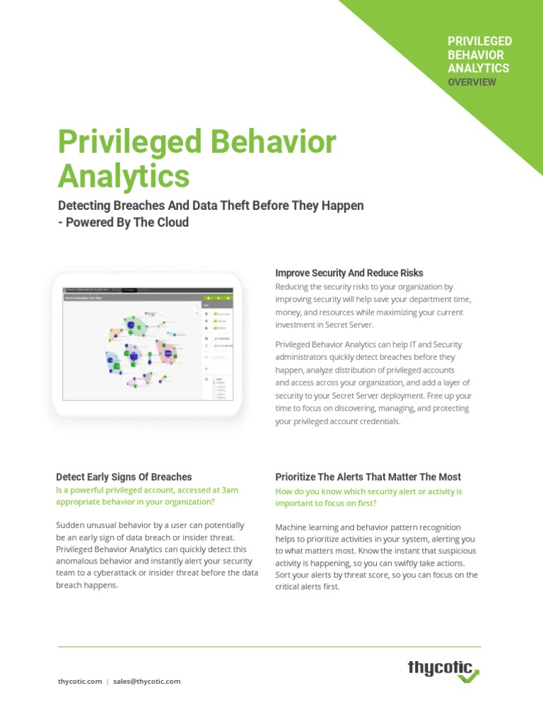 Datasheet Privileged Behavior Analytics Pdf Security Computer Security
