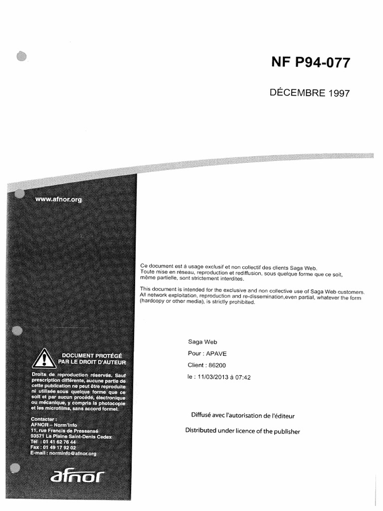6 - NF P 94-077 - Essai de Compression Uniaxiale | PDF