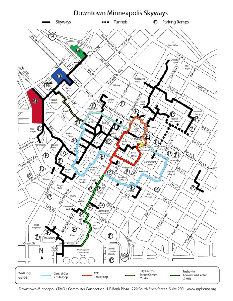 Minneapolis Skyway Restaurant Map