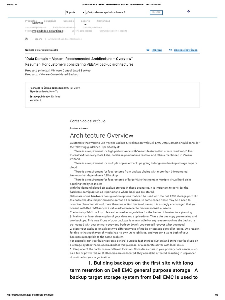 Data Domain Veeam Recommended Architecture | PDF | Backup | Computer Data Storage