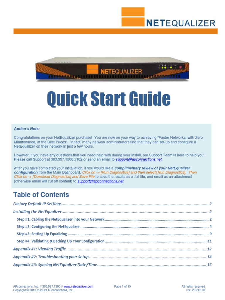 NetEqualizer Quick Start Guide 2019 | PDF | Computer Network | Network Switch