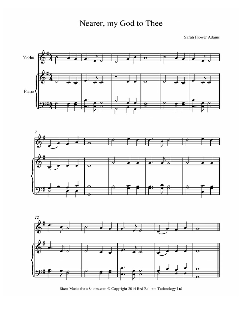 Nearer My God To Thee Violin Piano | PDF