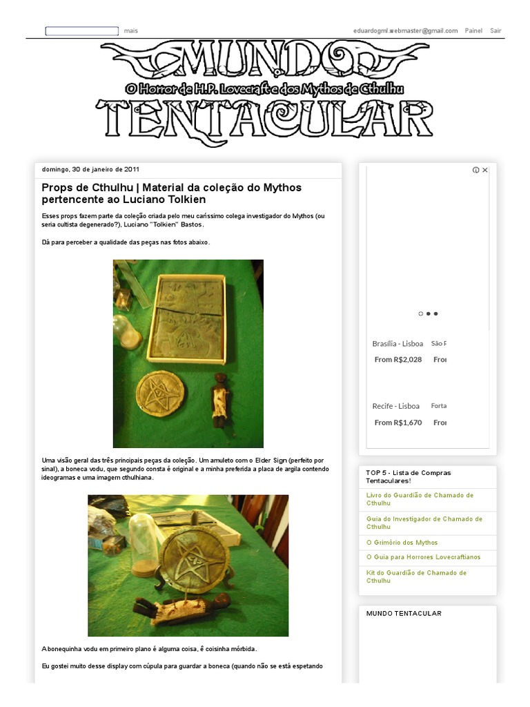 Props de Cthulhu: Coleção Mythos de Luciano | PDF | H.P. Lovecraft ...