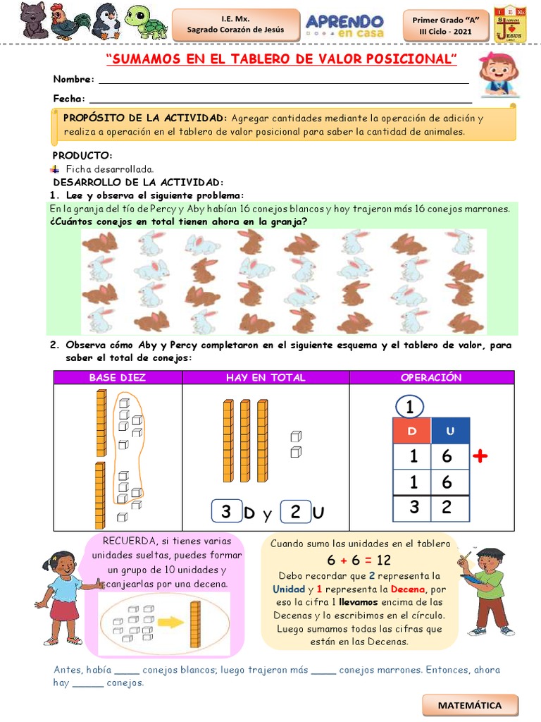 Sumamos en El Tablero de Valor Posicional | PDF