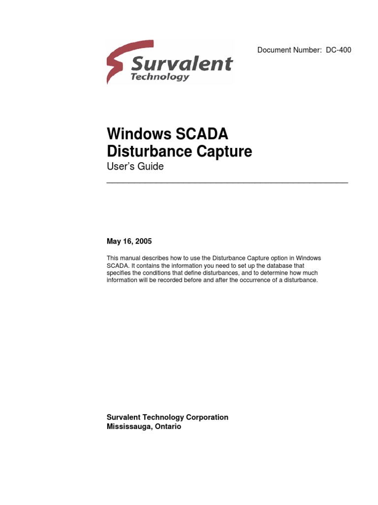 Windows SCADA Disturbance Capture: User's Guide | PDF | Comma Separated Values | Microsoft Excel