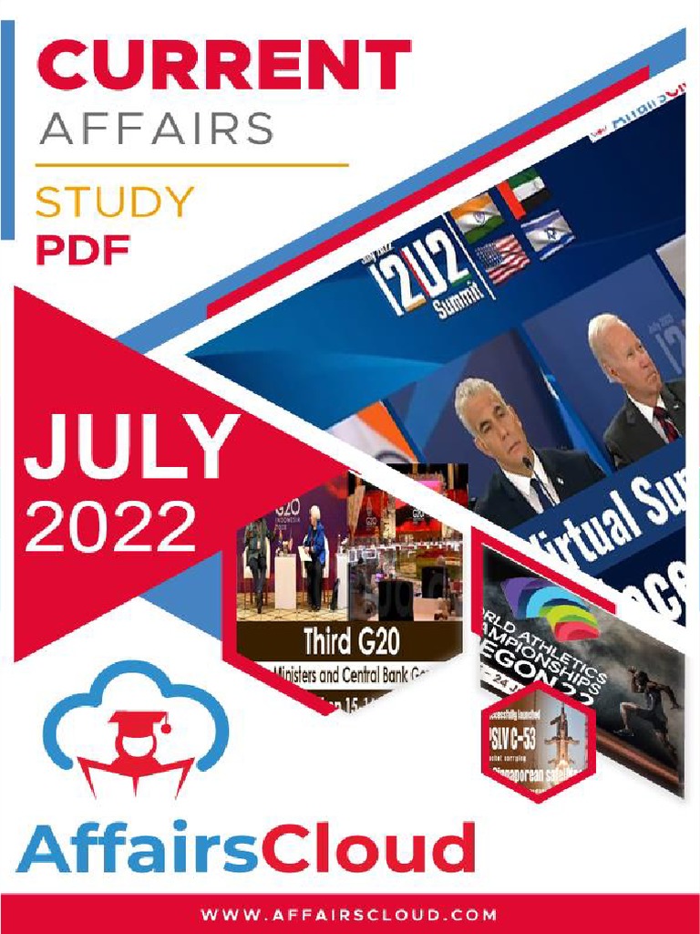 Current Affairs English Study PDF - July 2022 by AffairsCloud 1 | PDF ...