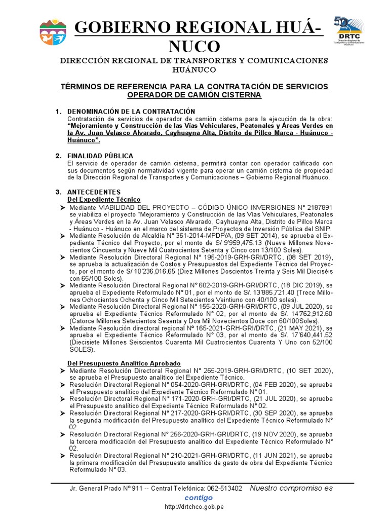 TDR - Operador de Camion Cisterna | PDF