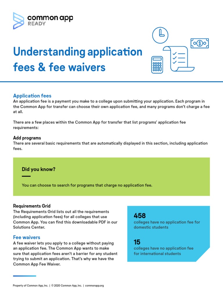 Understanding Application Fees & Fee Waivers | Download Free PDF | Fee