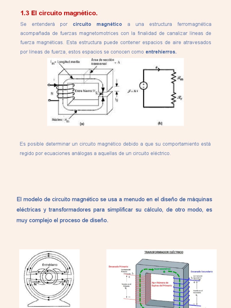 Circuito Magnético: Conceptos y Ejemplos | PDF | Campo magnético | Inductor
