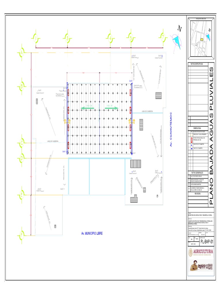 Plano de Extractores y Bajadas de Agua Pluvial-Pl-Bap-01 | PDF
