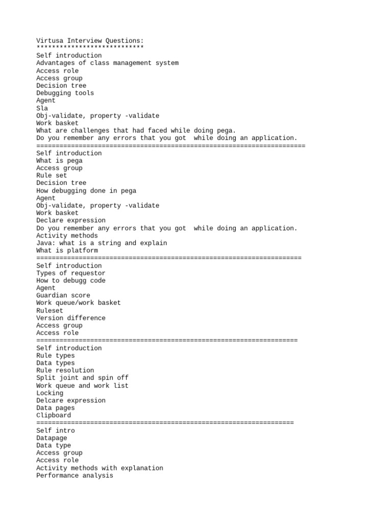 Virtusa Interview Questions'22 | PDF | Java (Programming Language ...