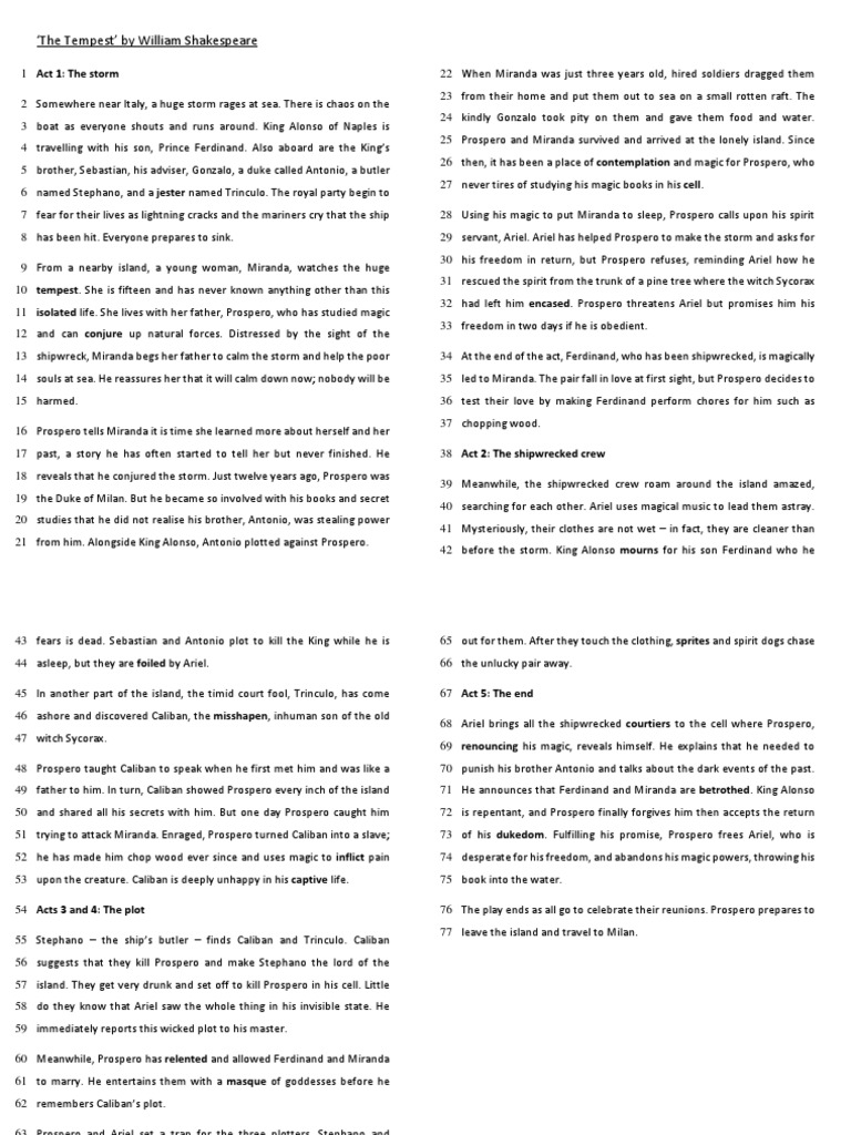 The Tempest Extracts | PDF | The Tempest