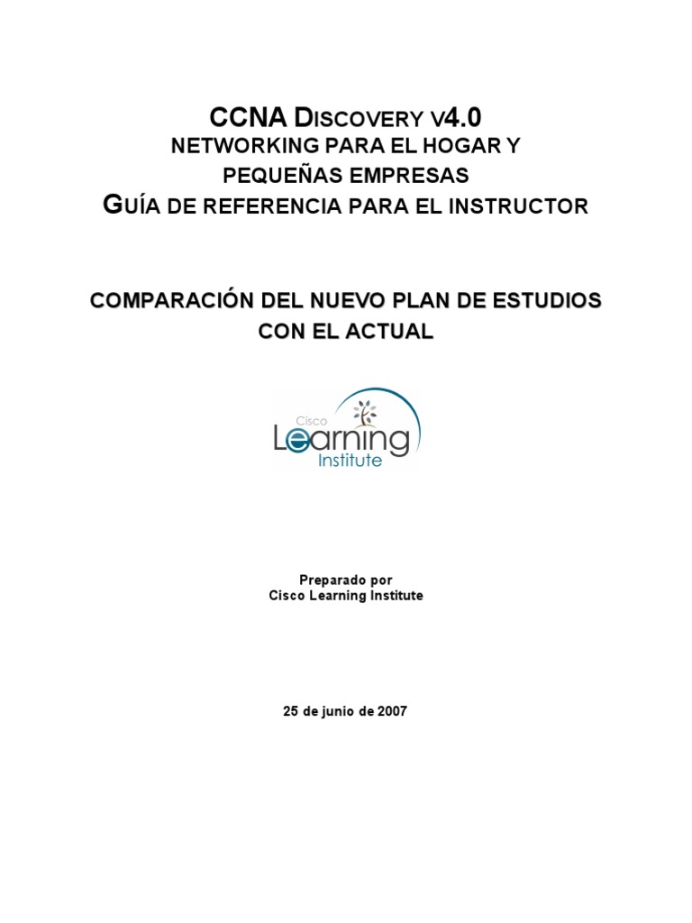 CCNA Discovery Networking For Home and Small Businesses - IRG Es | PDF | Certificaciones de ...