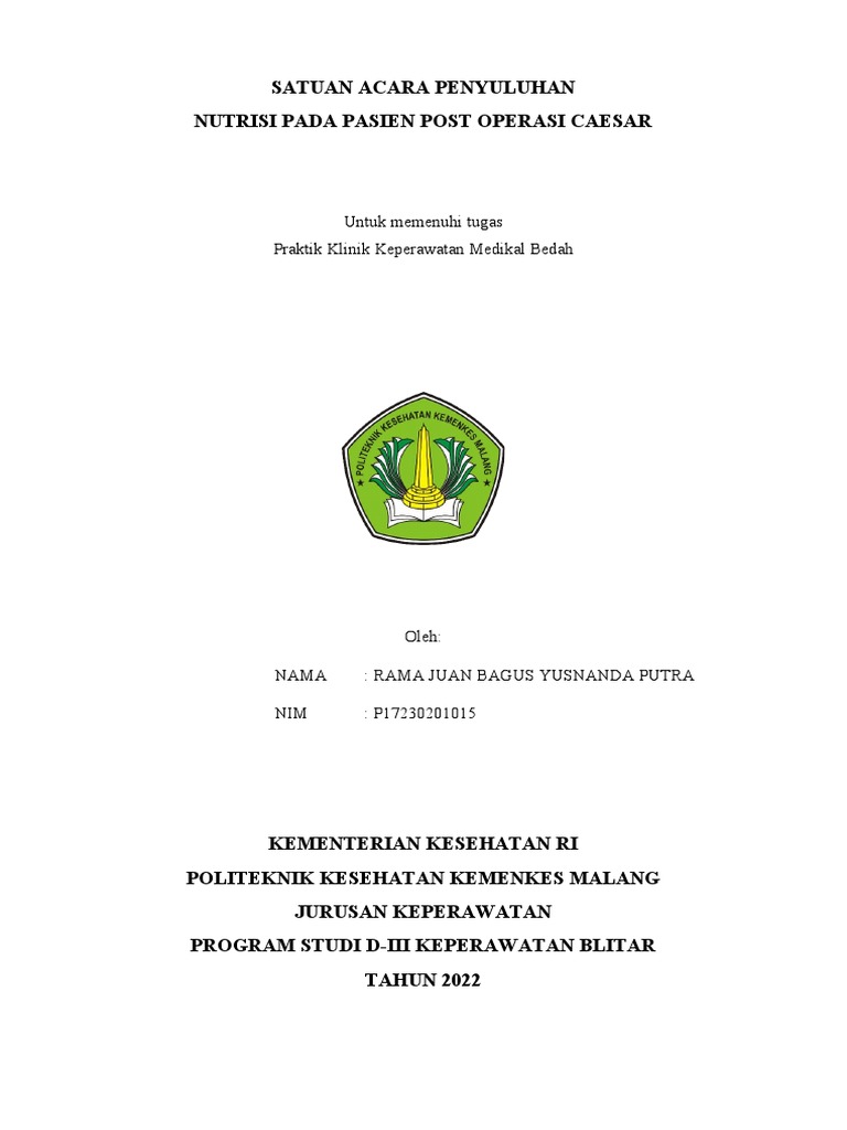 Nutrisi Optimal untuk Pemulihan Pasien Post Operasi Caesar | PDF