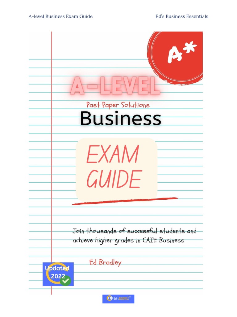 A-Level Business Exam Guide Ed's Business Essentials | PDF | Gce ...