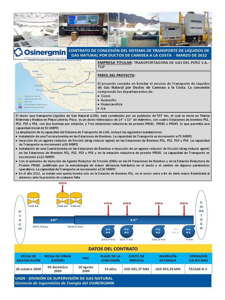 Concesión Transporte Gas Natural Camisea | PDF