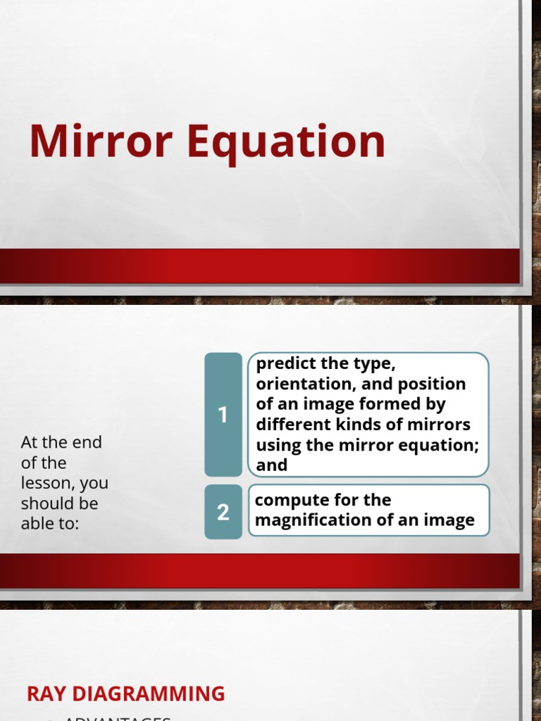 Science 10 Mirror Equation | PDF | Natural Philosophy | Optics