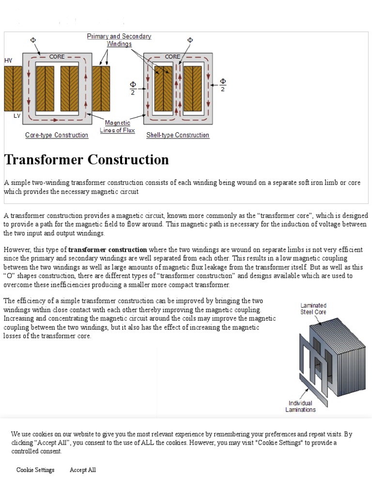 Transformer Construction and Transformer Core Design | PDF ...