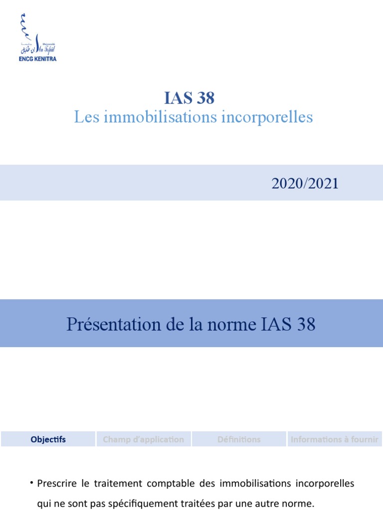 Cours IAS 38 | PDF | Immobilisations | Normes internationales d ...