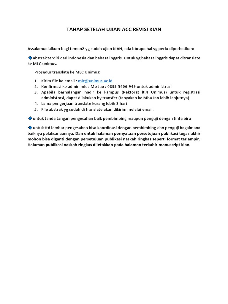 Tahap Setelah Ujian Acc Revisi Kian | PDF