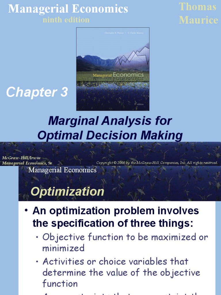 Lec 3 - Marginal Analysis For Optimal Decisions | PDF | Marginal Cost ...